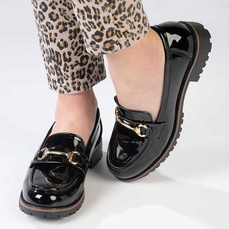 Madison Bentley 1 Trim Cleated Ladies Slip On Loafers - Black – Madison ...