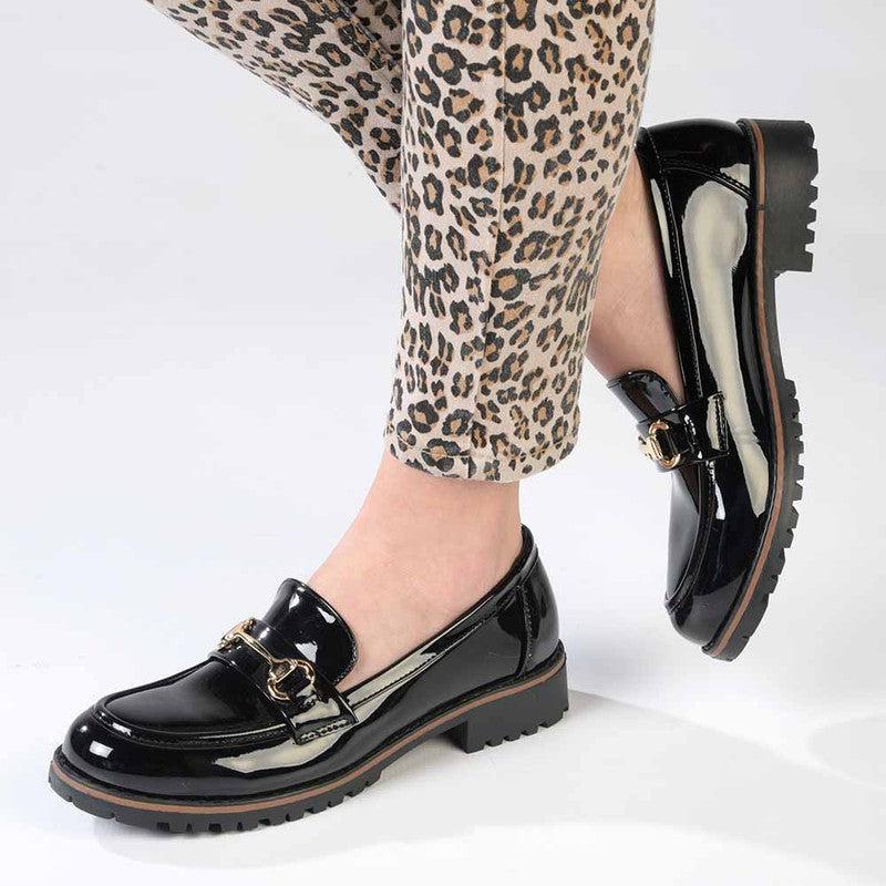 Madison Bentley 1 Trim Cleated Ladies Slip On Loafers - Black – Madison ...