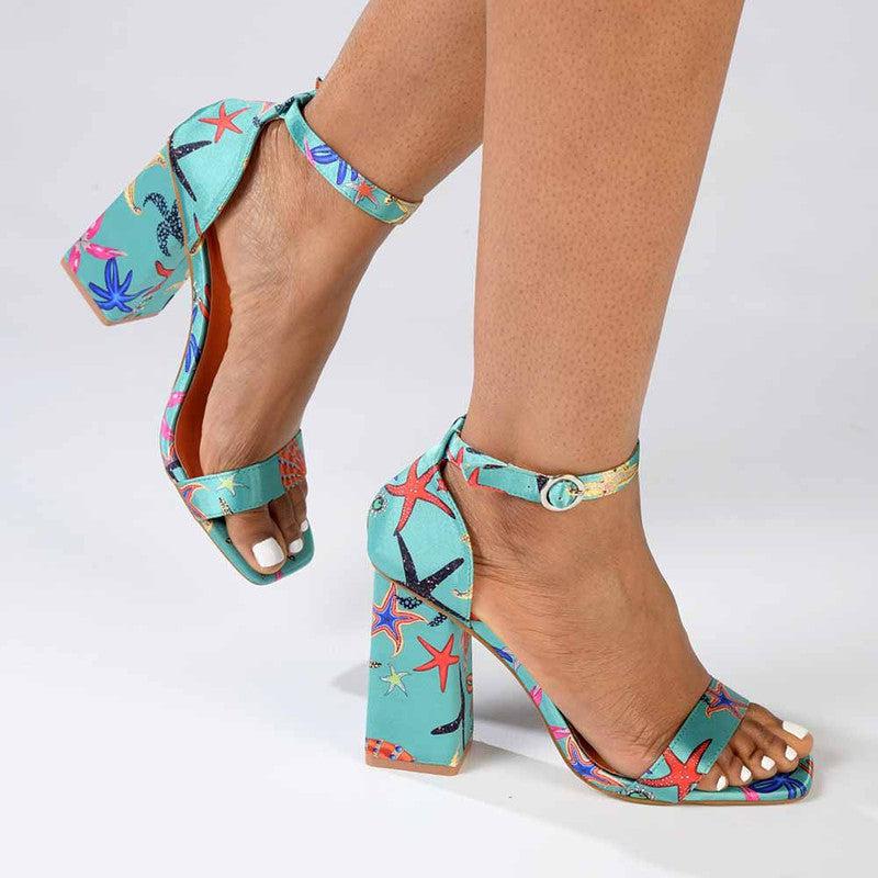 Madison Galaxy Block Heel Sandal - Green / Orange – Madison Heart of ...