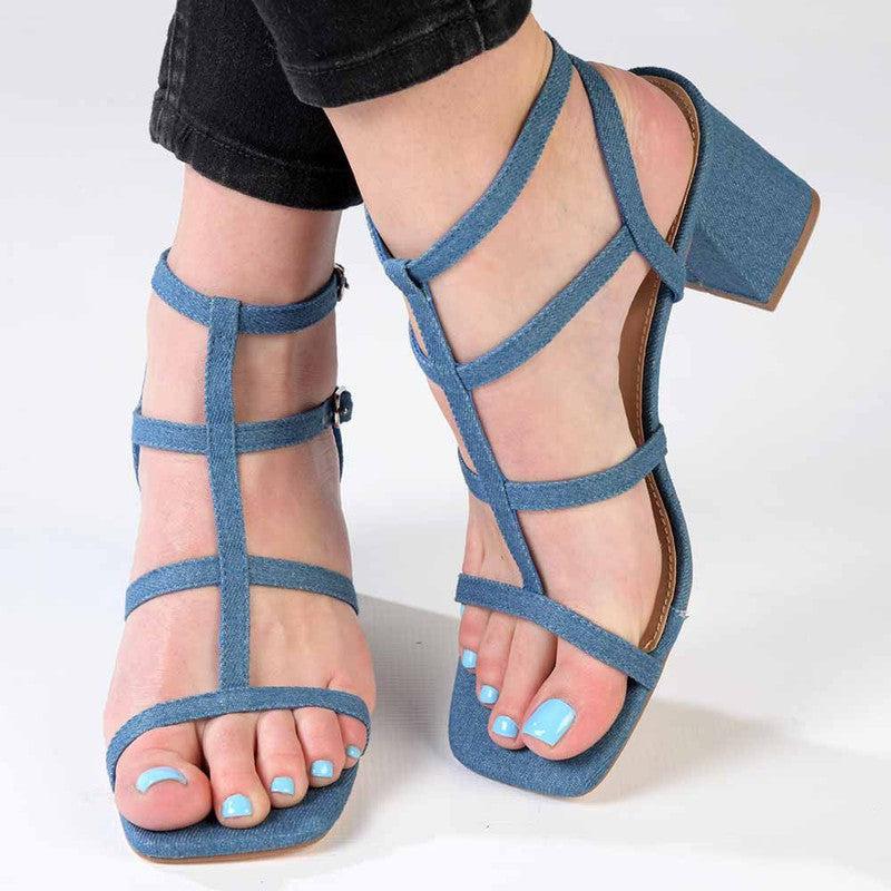 Madison Genesis Block Heel Sandal - Dark Blue – Madison Heart of New York