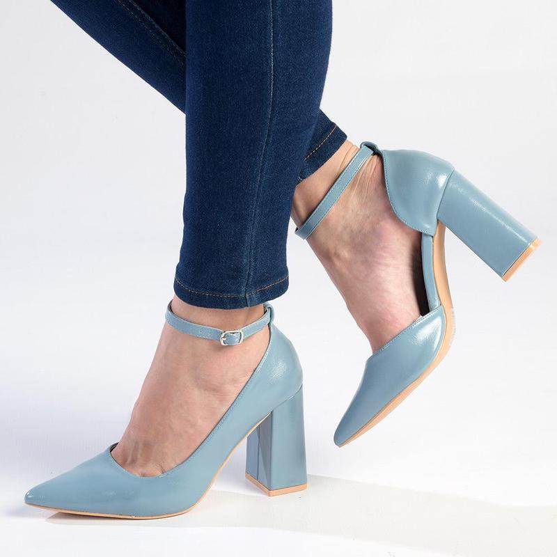 Madison India Block Heel - Blue – Madison Heart of New York