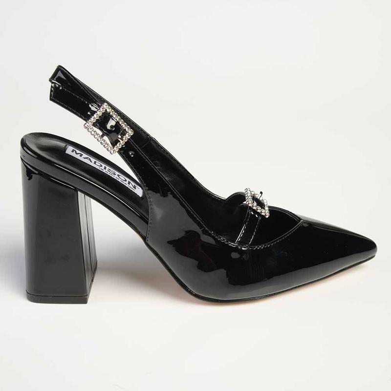 Madison Isolde Block Heel - Black – Madison Heart of New York