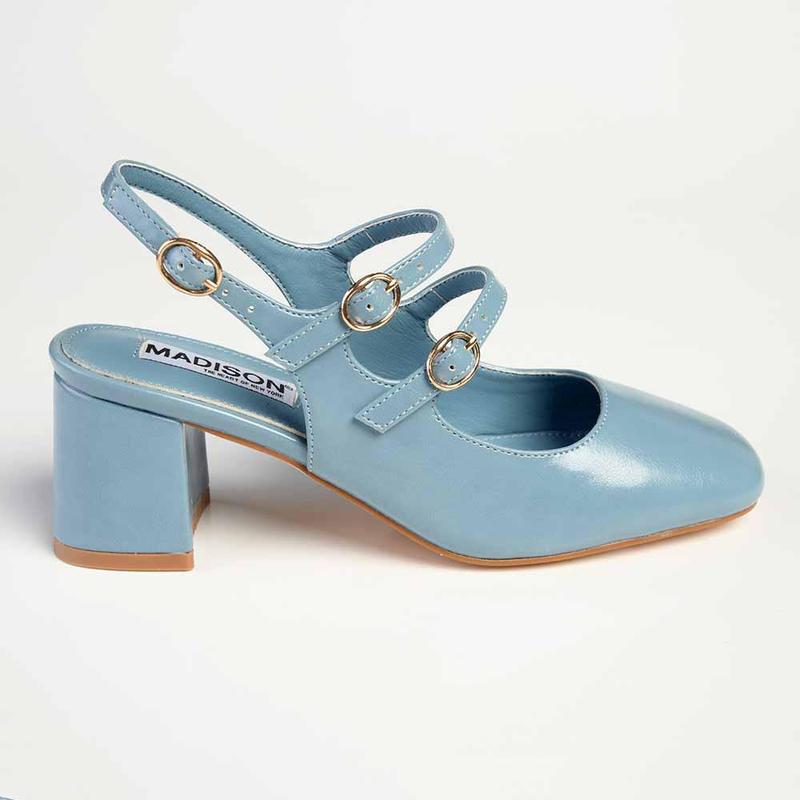 Madison Ivanna Block Heel - Blue – Madison Heart of New York