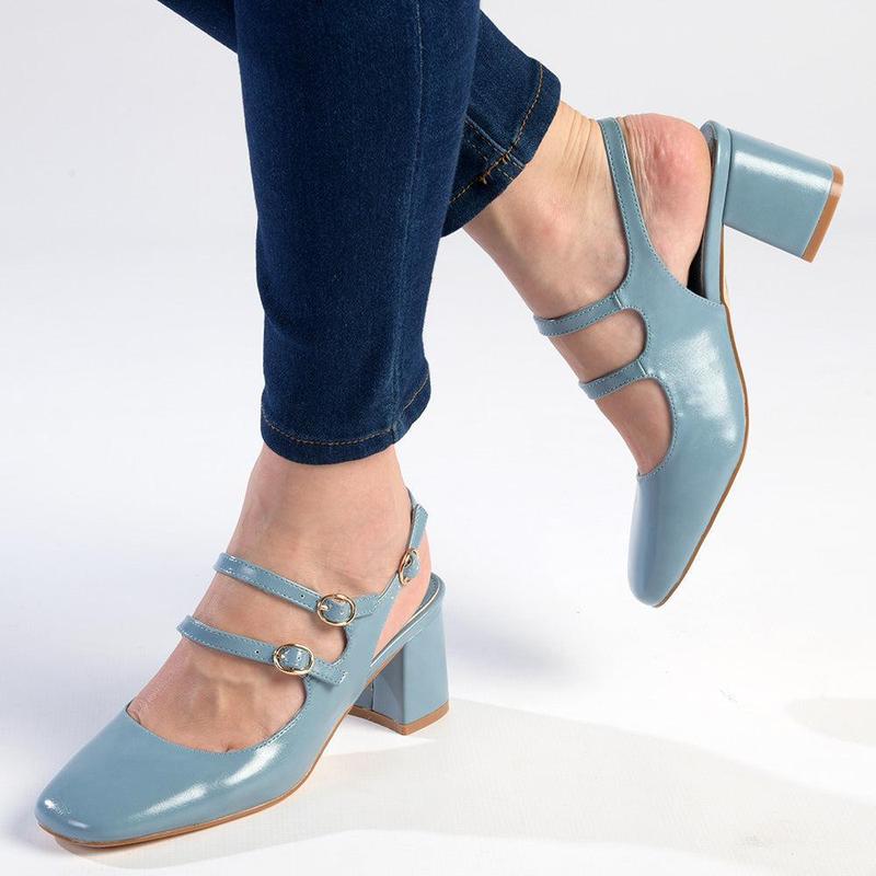 Madison Ivanna Block Heel - Blue – Madison Heart of New York