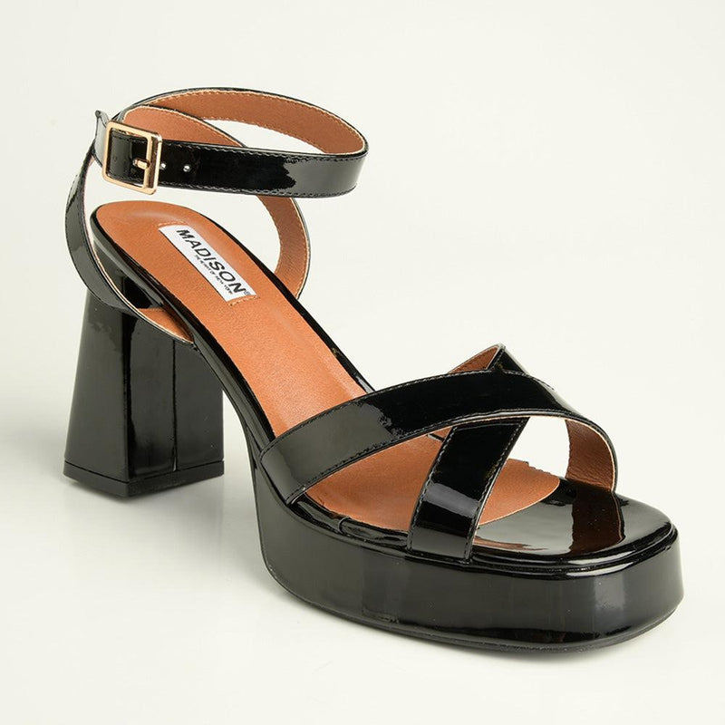 Madison Lesi Platform Block Heel - Black – Madison Heart of New York