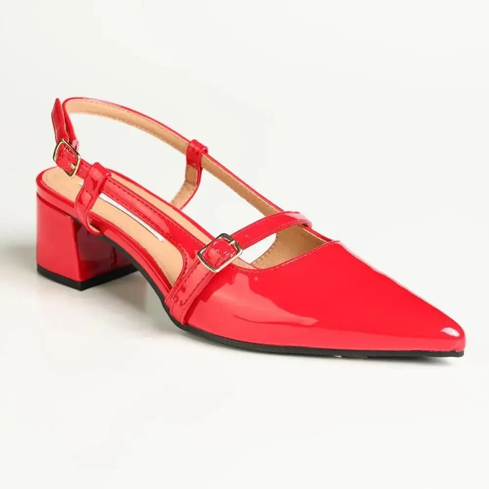 Madison Slingback Court - Red Patent – Madison Heart of New York